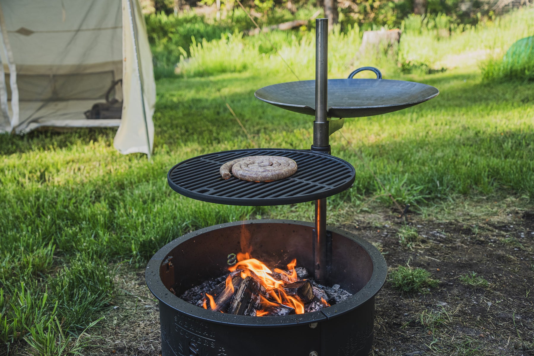 Original Sherman Cookers | Fire Pit Grill - Cast Iron - Dual Fuel