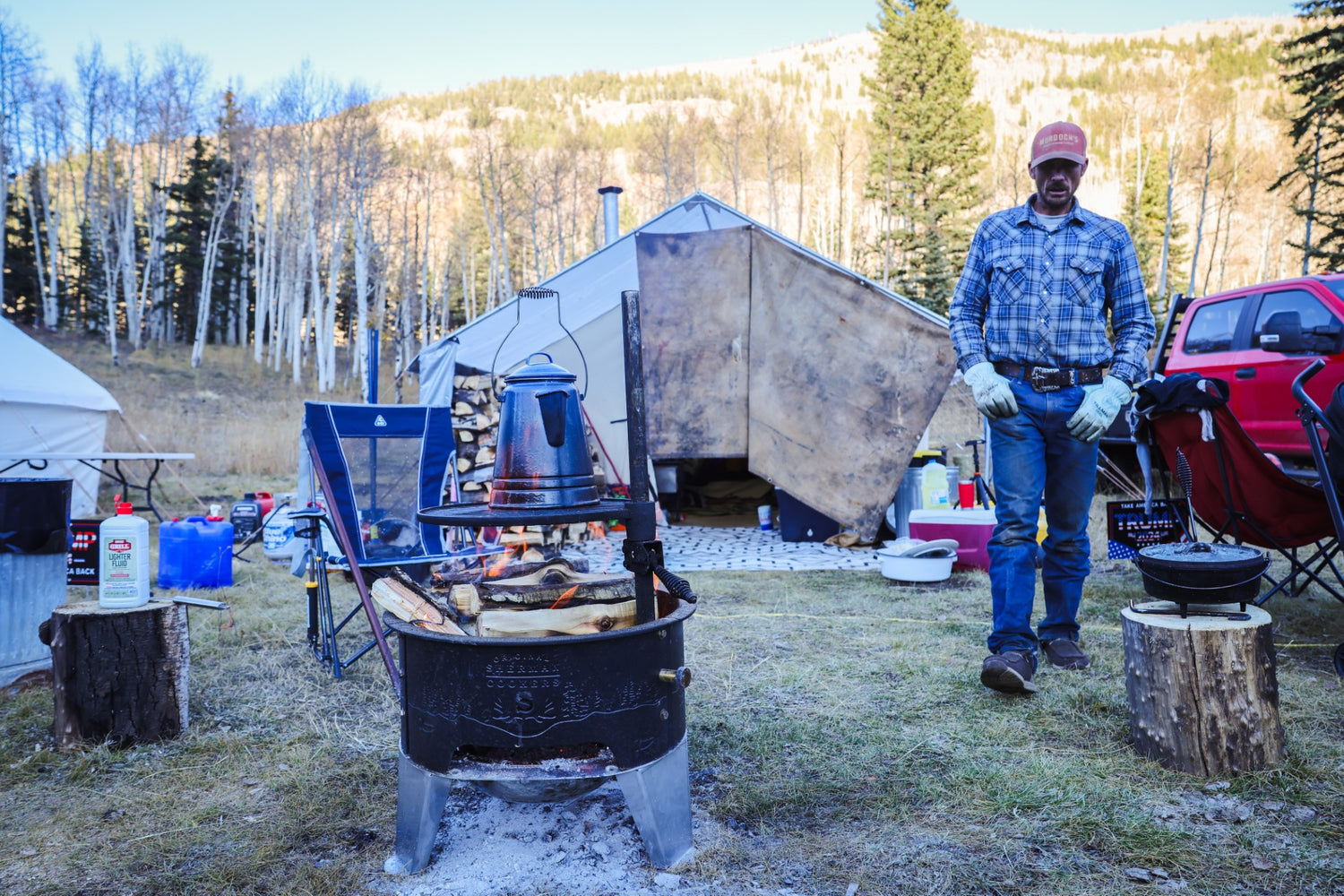 Original Sherman Cookers | Fire Pit Grill - Cast Iron - Dual Fuel
